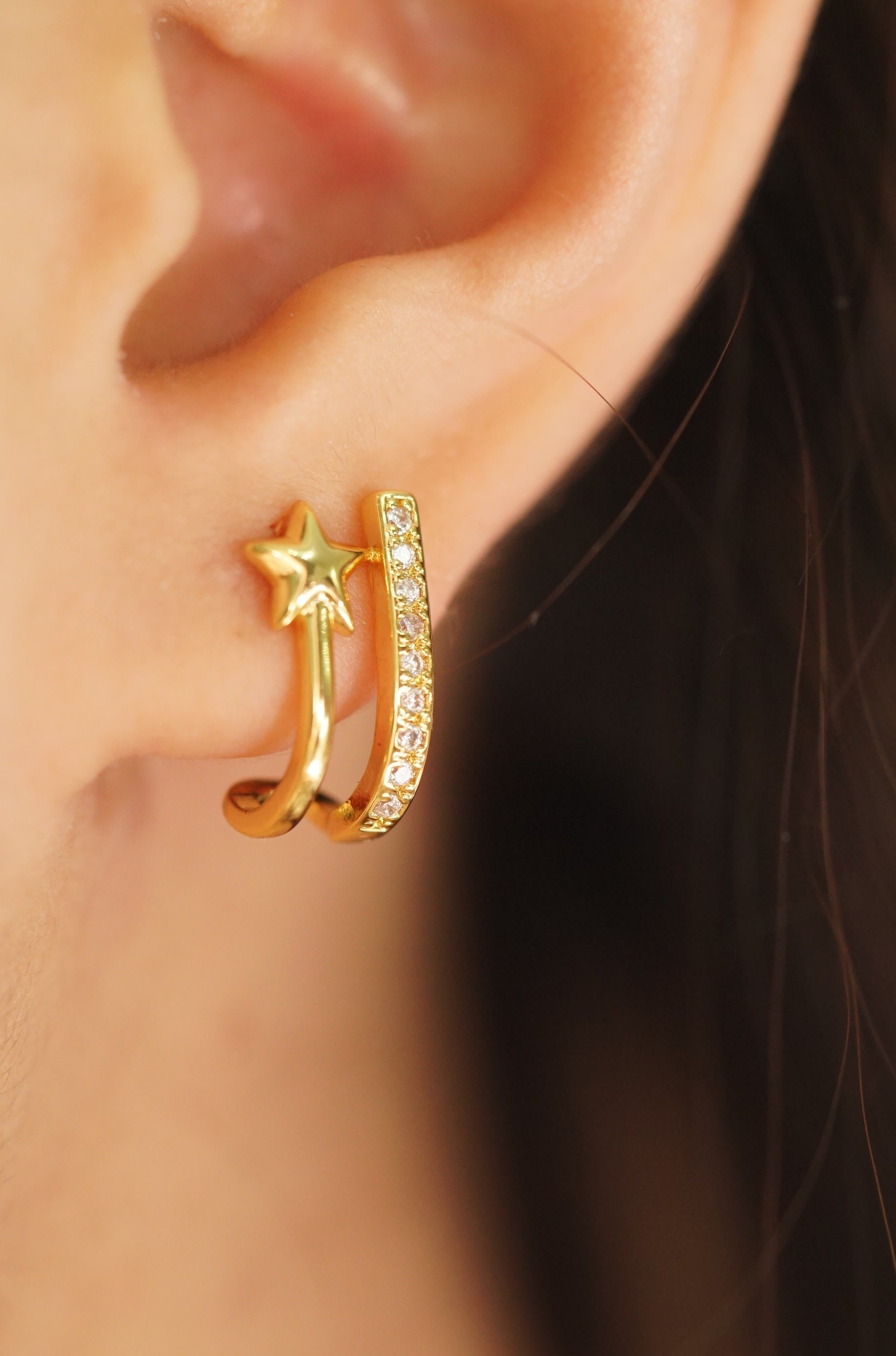 Stella Duo Gold Hoops – Vallie